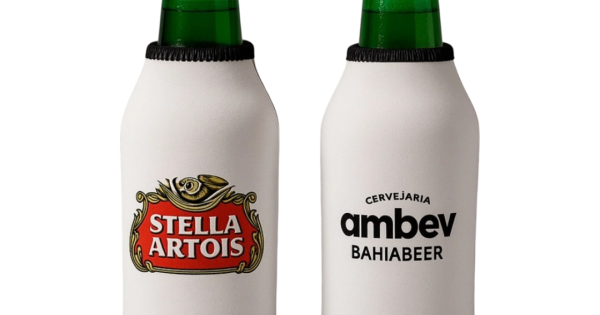 Porta Long Neck 350ml personalizado em neoprene com fechamento em velcro